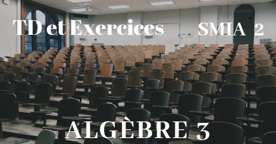 TD et Exercices corrigés d'Algèbre 3 SMIA Semestre S2 PDF