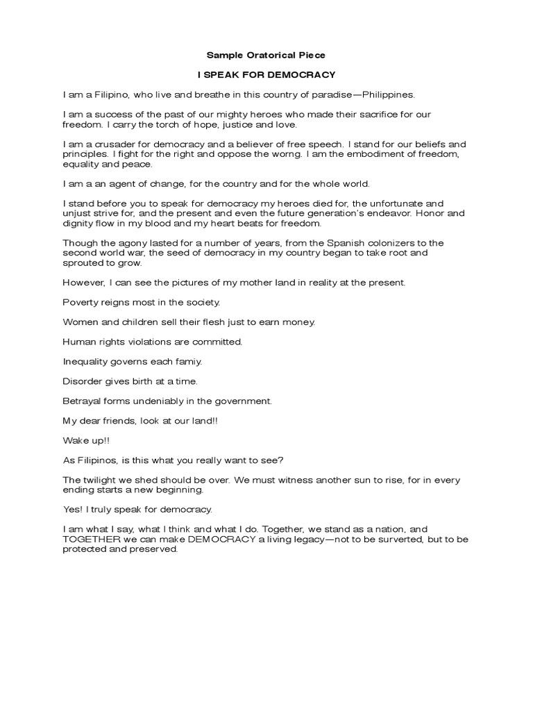 oration piece - philippin news collections