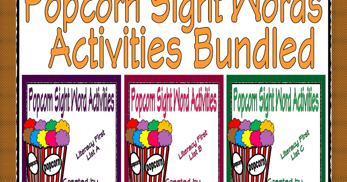 Teachers R US: Popcorn High Frequency Words Activities Bundled ...