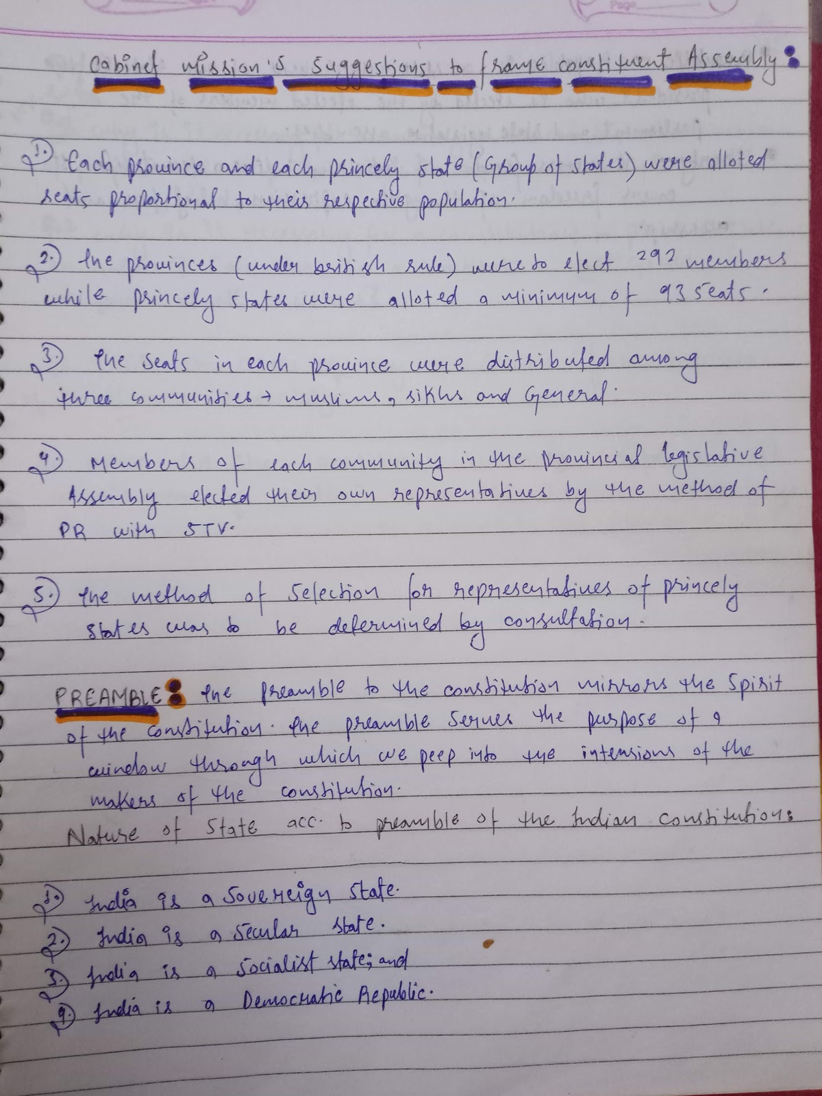 handwritten notes: Handwritten Notes of CONSTITUTION: WHY AND HOW ...