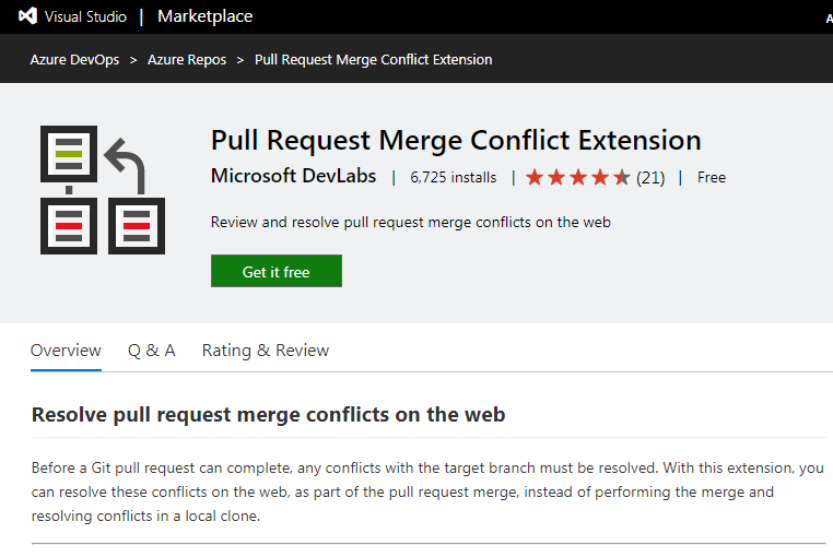 Azure Devops - Pull Request Merge Conflicts