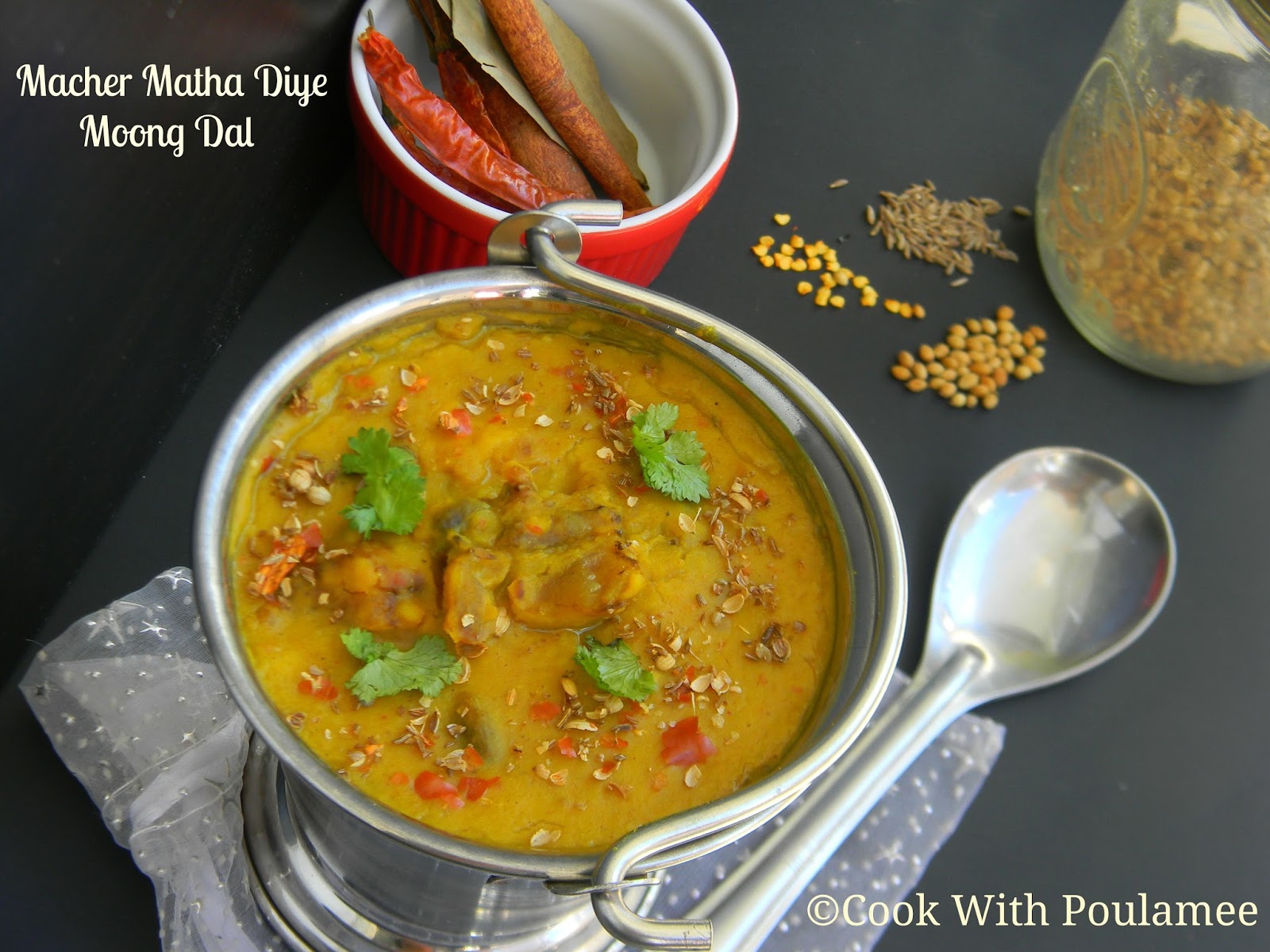 Cook With Poulamee: Macher Matha diye Moong Dal