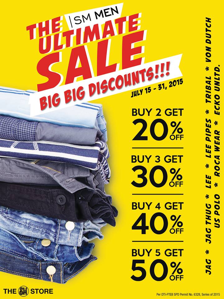 Manila Shopper: SM Men Ultimate Sale at SM Stores: July 2015