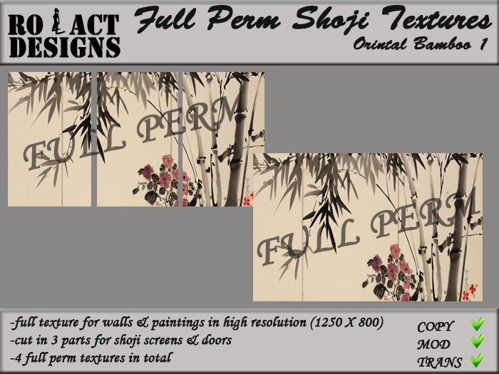 Ro!Act Designs: ..::RO!ACT::..DESIGNS Full Perm Asian Shoji Texture ...