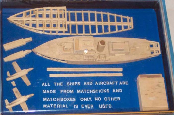Matchstick Fleet of ships and aircraft built with matchsticks and their ...