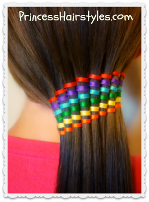 Summer Hairstyles, Waterfall Ribbon Twist Rainbow Ponytail | Hairstyles ...