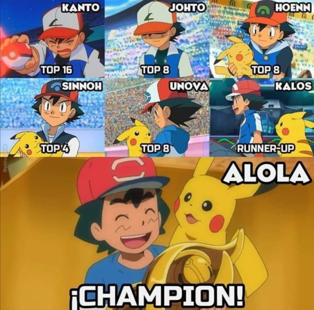 pokemon: los mejores memes de la victoria de ash en la liga de alola ...