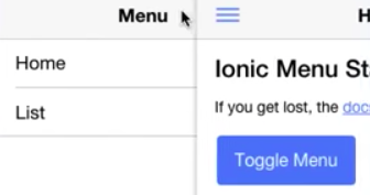 Ionic Side Menu Example - Ionic framework