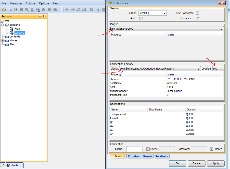 How to configure HermesJMS in SOAP UI for IBM MQ