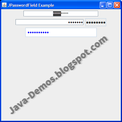 JPasswordField Example in Swing — Java Demos