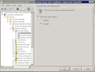 Windows: Enable or Disable Password Complexity on Windows Server 2008 Active Directory