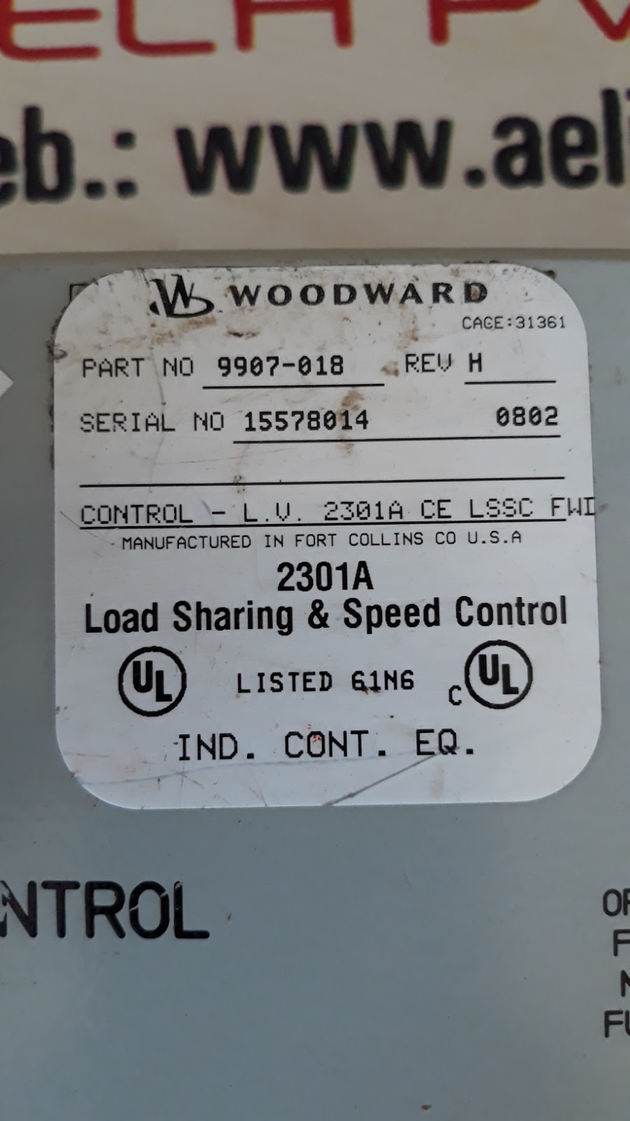 WOODWARD LOW VOLTAGE 2301A LOAD SHARING & SPEED CONTROL 9907 018 ...