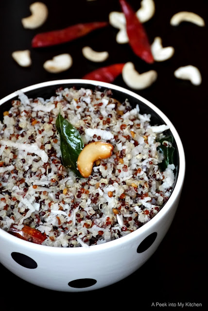 A Peek into My Kitchen: Coconut Quinoa (South Indian Style) ~ Day 65