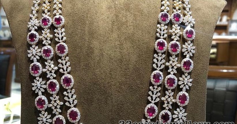 Ruby Diamond Haar Three Layer by Mangatrai - Jewellery Designs