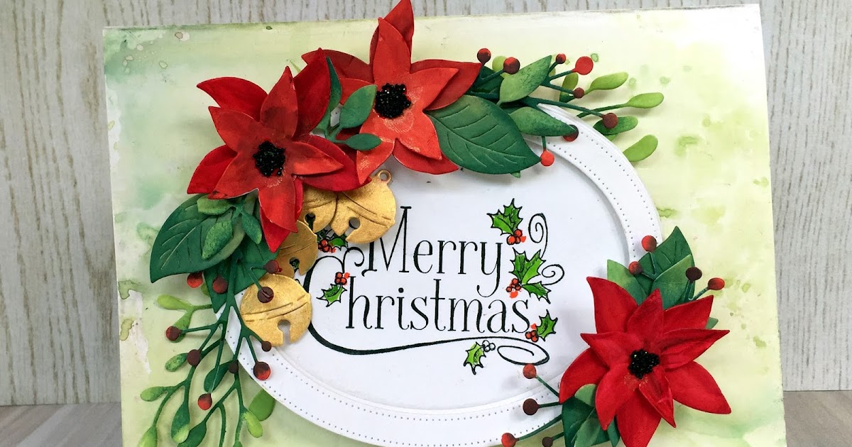 CottageCutz: POINSETTIA ON CHRISTMAS CARD