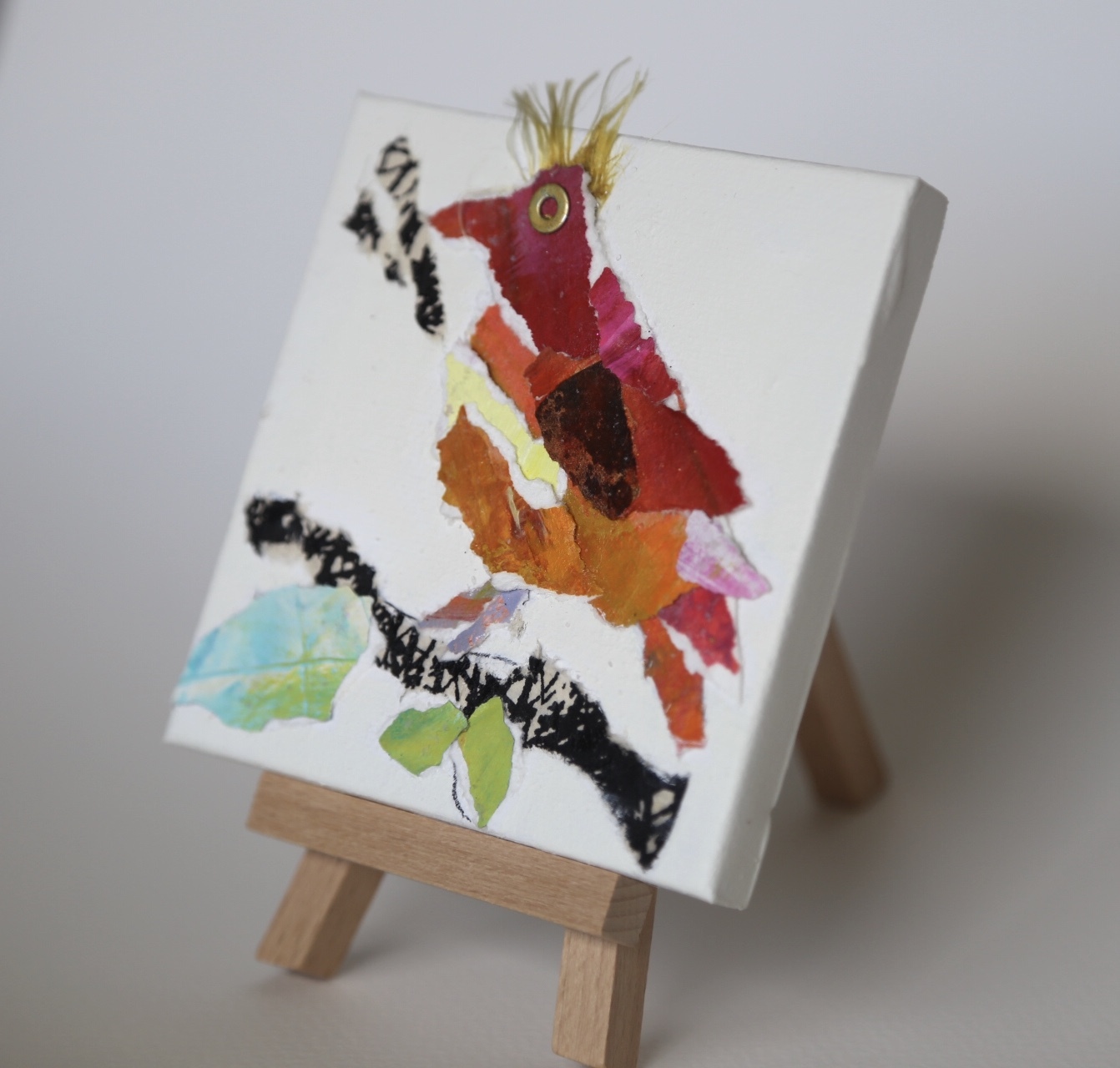 Daily Painters Abstract Gallery: Orange Bird, Bird Painting, Textural ...