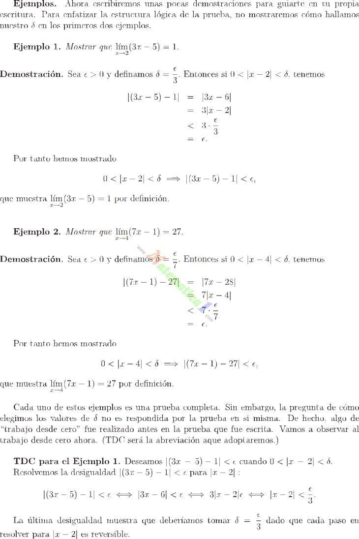 DEMOSTRACIONES DE LIMITES CON EPSILON DELTA PROBLEMAS RESUELTOS