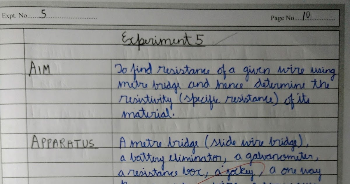 Exp 5. To find the resistance of a given wire using meter bridge and ...