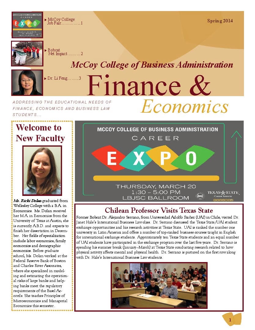 McCoy College Academic Advising Blog: The Spring 2014 Finance and ...