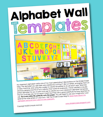 Freebielicious: Alphabet Wall Templates