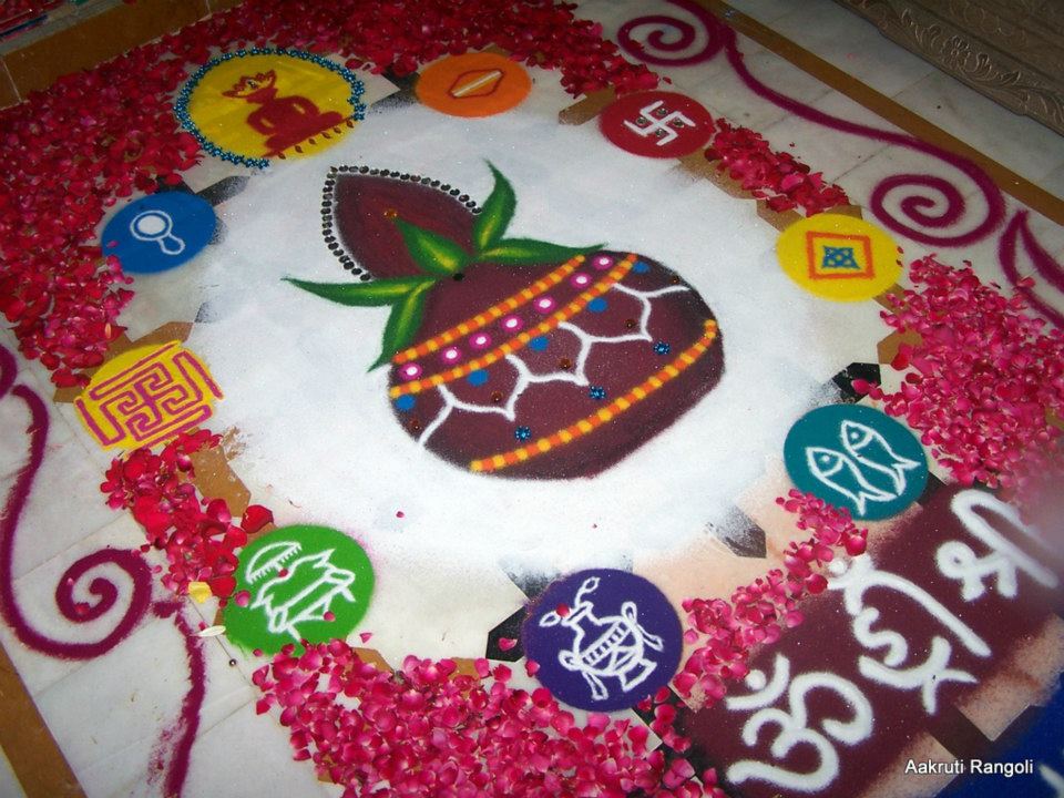 CHODAVARAMNET: PURNA KUMBHAM FESTIVAL POT RANGOLI ART