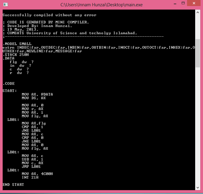 Let Us Solve!: Mini Compiler for C language [Compiler Construction Project]