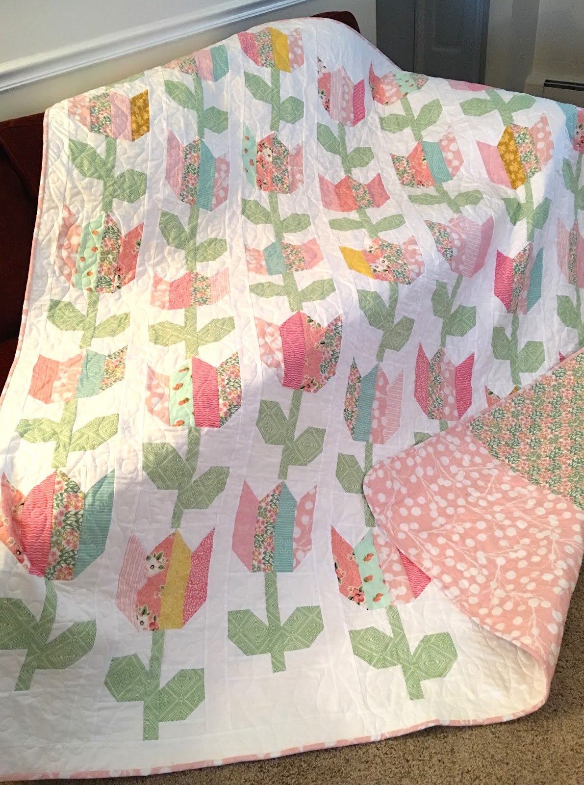 CRAZY BY DESIGN: Still Sewing Stars - and a Tulip Quilt Finish!