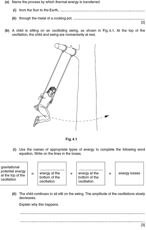 Past Papers Physics O-Levels and IGCSE: Work Power Energy