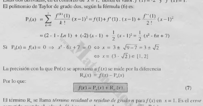 FORMULA DE TAYLOR Y APROXIMACIONES POLINOMIALES EJERCICIOS RESUELTOS PDF