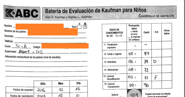 PRACTICUM I/II: CAS 2 - FASE 1 - PROVES DIAGNÒSTIQUES - ABC KAUFMAN