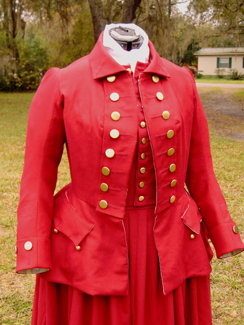 The Antique Sewist: JP Ryan Riding Habit - Red Linen