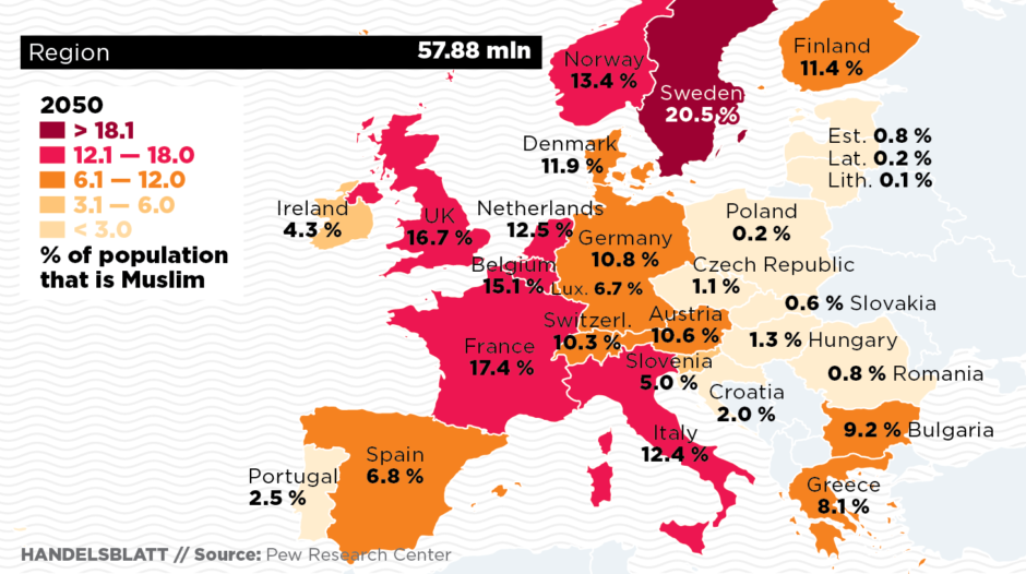 This Map Shows Europe S Muslim Population By Percenta - vrogue.co