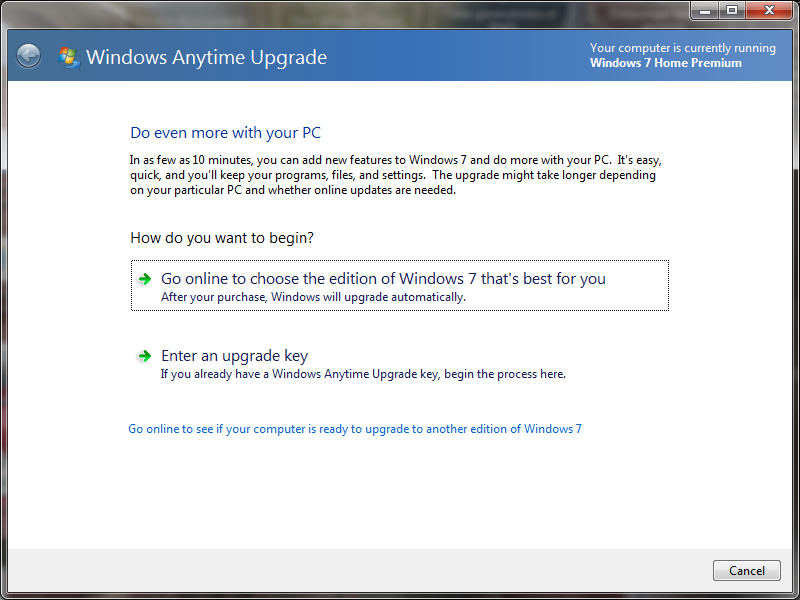 Win 7 ultimate anytime upgrade - taiabid