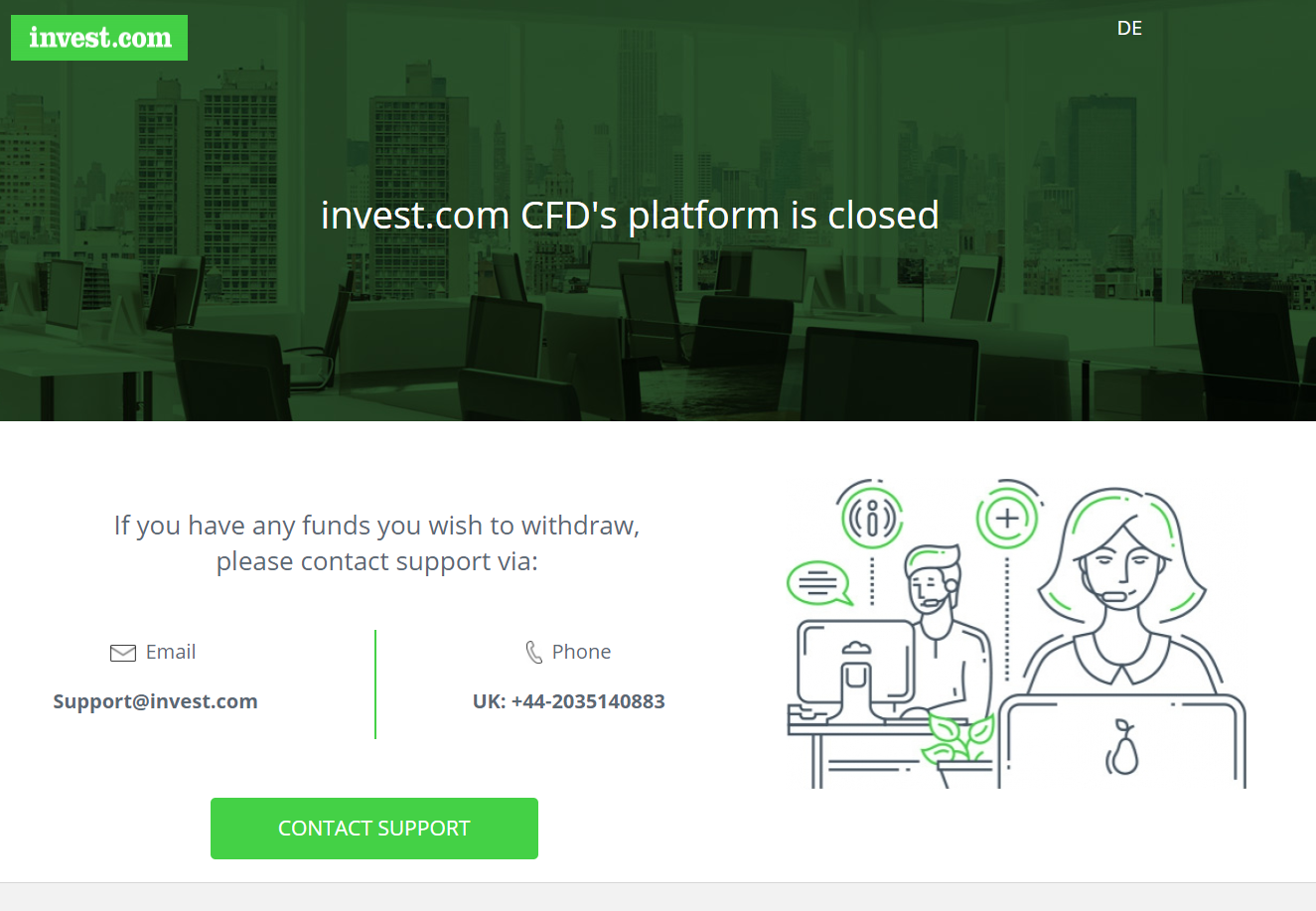 Invest.com Platform is Closed - Australian Traders Withdrawing Funds