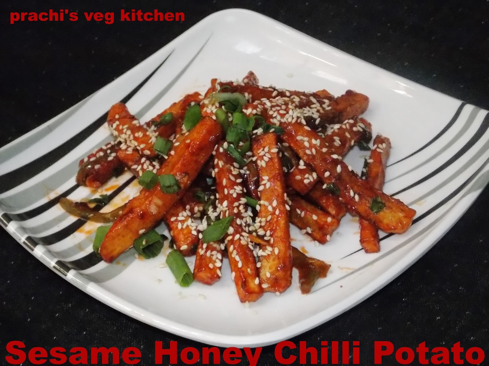 Sesame honey chilli potato is good starter/ appetizer.It is made by ...