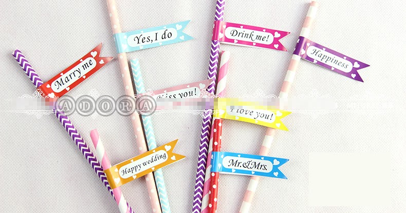 Adora Wedding Accessories: Straw Topper Stickers (8 sheets/set)