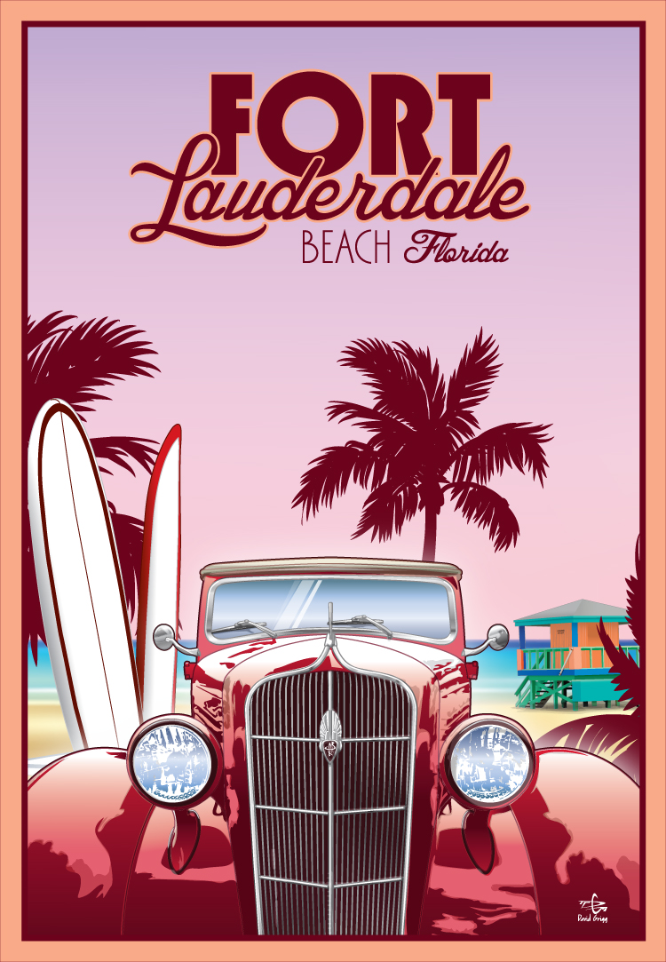 Fort Lauderdale | Travel posters, Retro travel poster, Beach posters