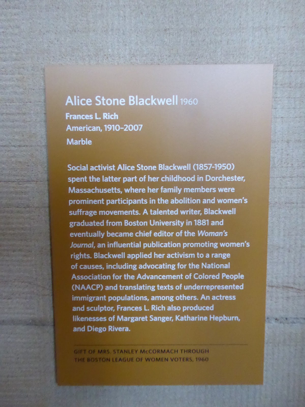 Photo-ops: Statue of Historic Figure: Alice Stone Blackwell - Boston, MA