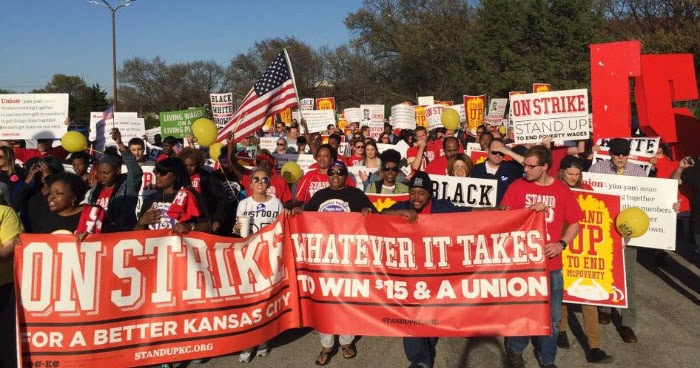 SHOW-ME KANSAS CITY FAIR WAGE FIGHT FOR $15 WORKERS ORGANIZING 'SHUT ...