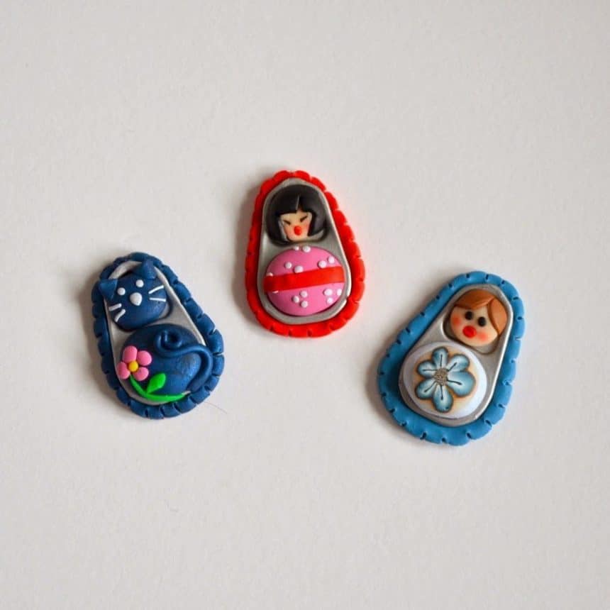 Recycled Can Pull Tab Polymer Clay Doll Jewelry Tutorial / The Beading Gem