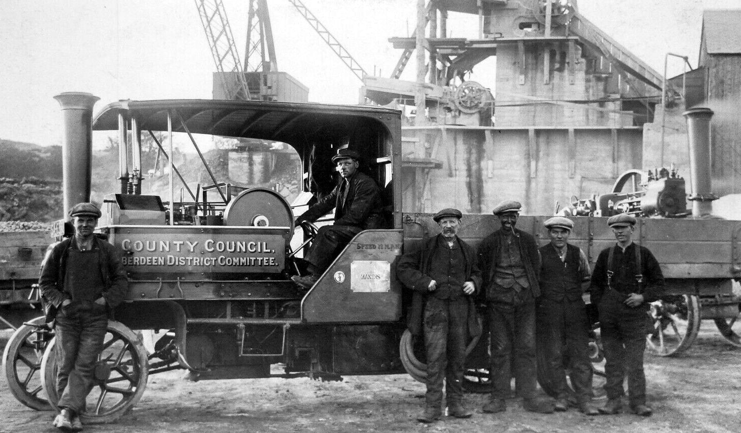 Tour Scotland: Old Photograph Steam Traction Lorry Aberdeen Scotland