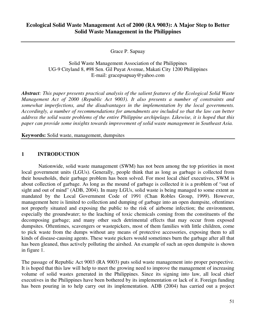 republic act 9003 - philippin news collections