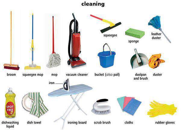 Housekeeping Equipments With Name