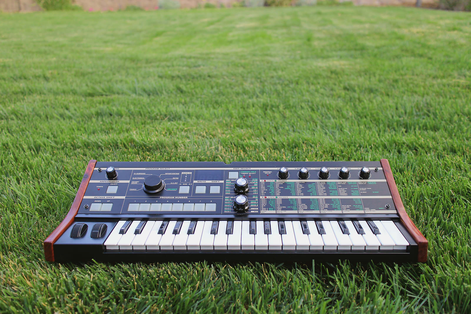 MATRIXSYNTH: CUSTOM Black Korg microKORG w/ Tilted Panel & Wood Sides