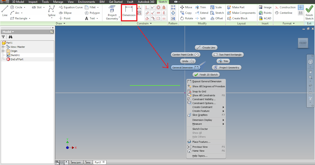 การบังคับขนาดด้วย Dimension Constraints Autodesk Inventor « Autodesk ...