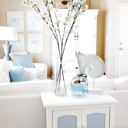 Pastel Blue and White Beach Cottage Decor