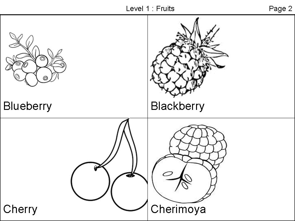 The Wheel Of Learning: Colour Sheets - Fruits
