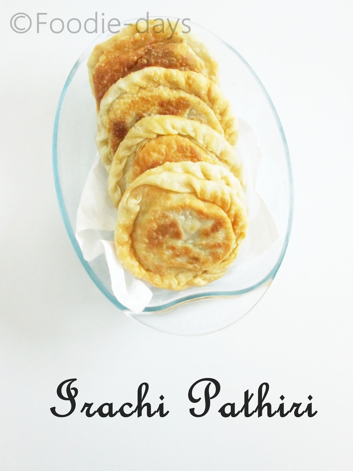 Irachi pathiri|Meat stuffed fried roti.