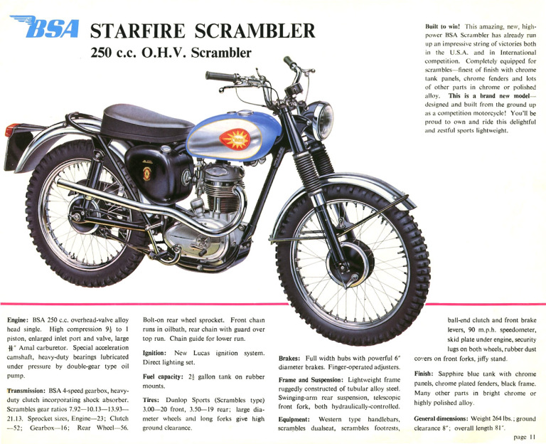 POPPA WHEELIE: 1960 BSA Starfire 250