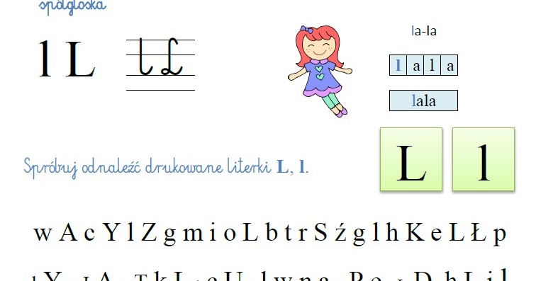 BLOG EDUKACYJNY DLA DZIECI: LITERKA L - KARTY PRACY